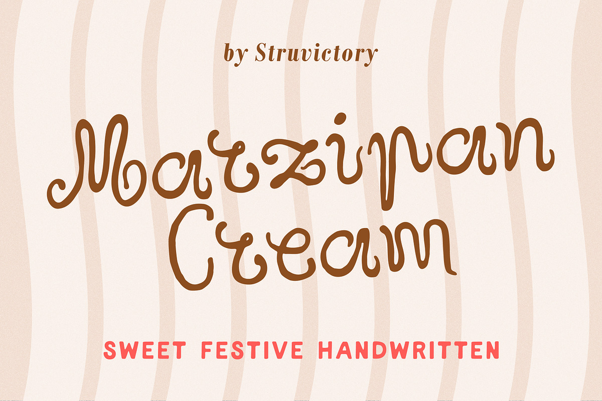 Marzipan Cream Sweet Festive Script, a Handwritten Font by Struvictory.art