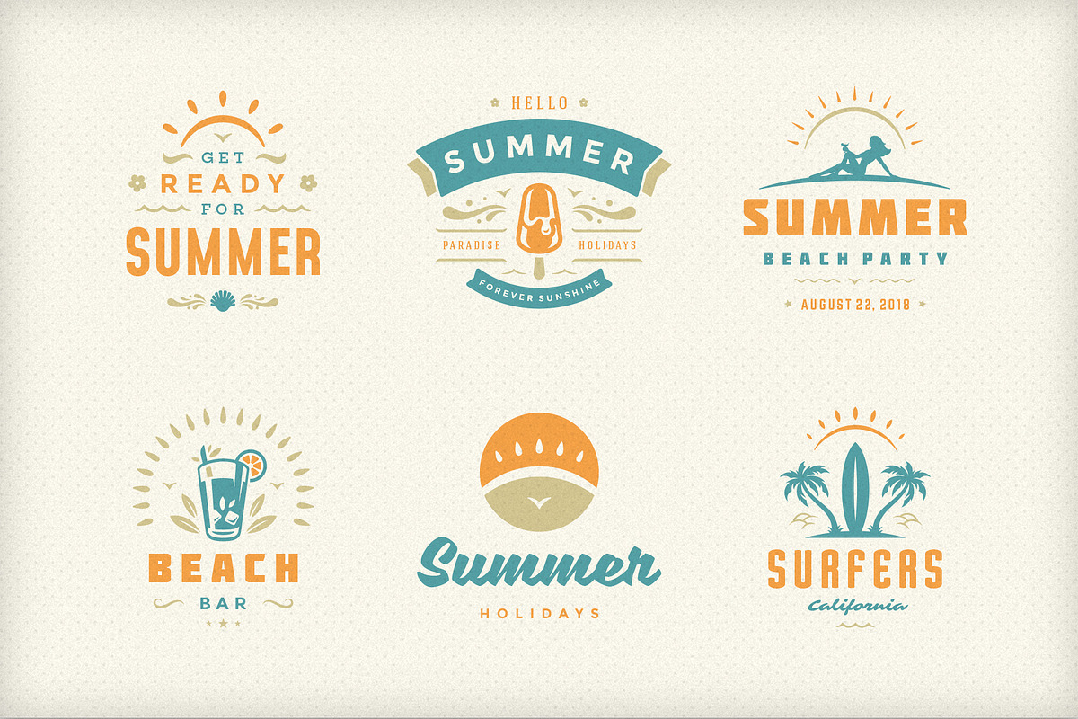 Summer Holidays Emblems & Badges, a Branding & Logo Template by Vasya ...
