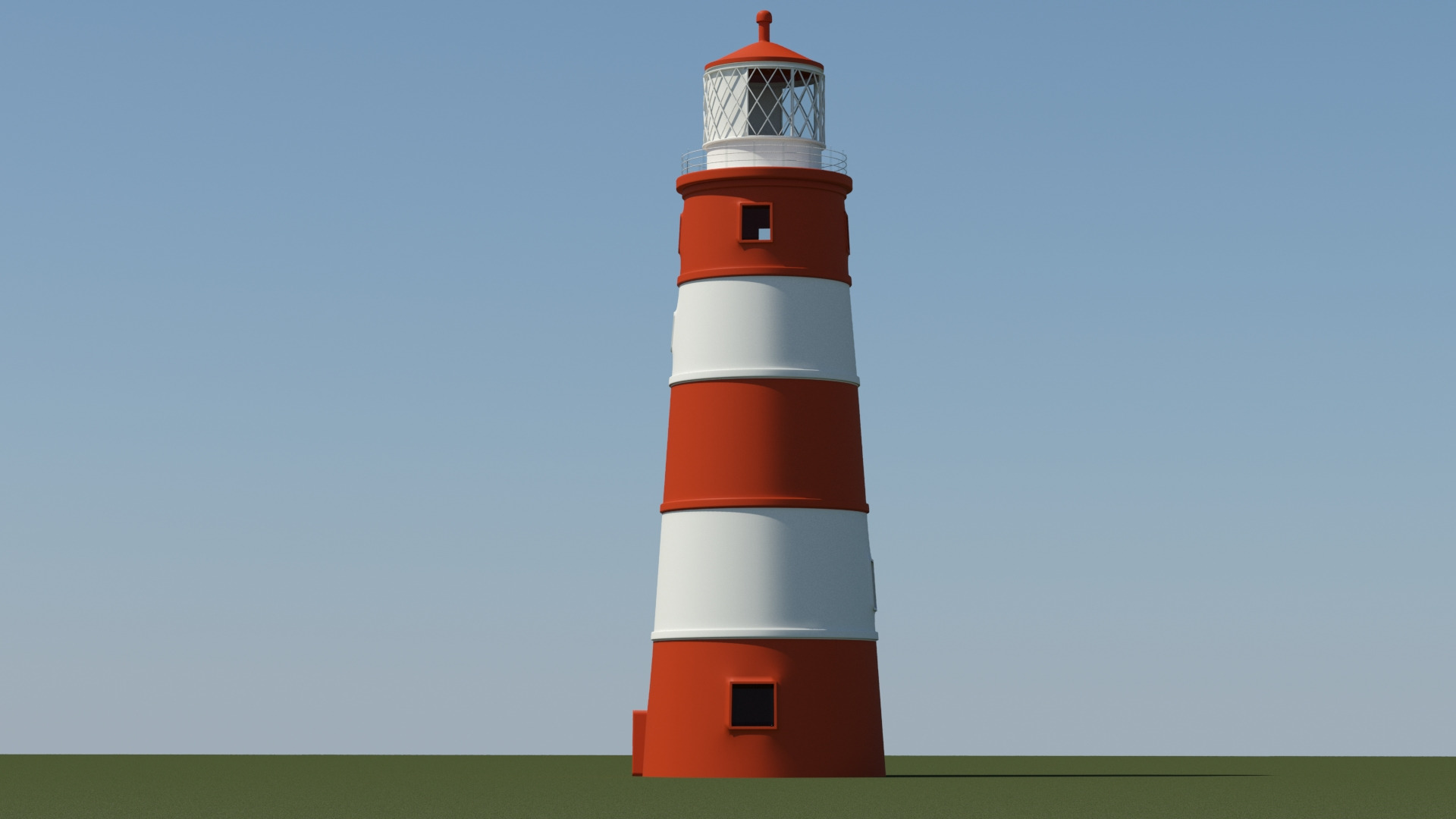 Candy Striped Lighthouse, an Architecture 3D Model by kjpargeterimages