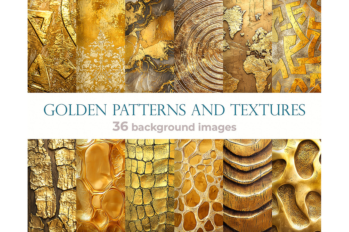 Golden patterns and textures, a Background Graphic by Bubert Art