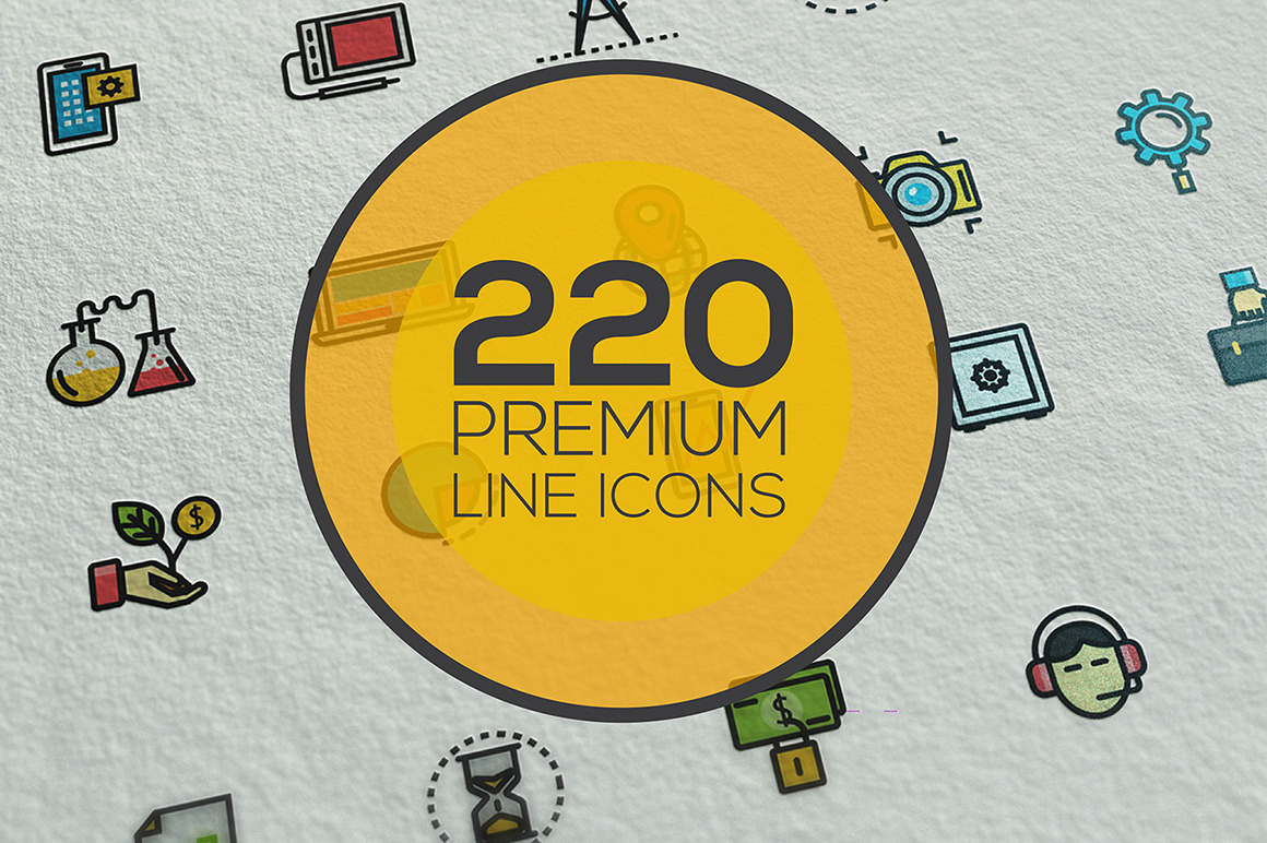 Set of modern Color Line Design icon, an Outline Icon by Creative ...