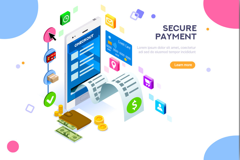 Payments Protection Vector, a Technology Illustration by Aurielaki ...