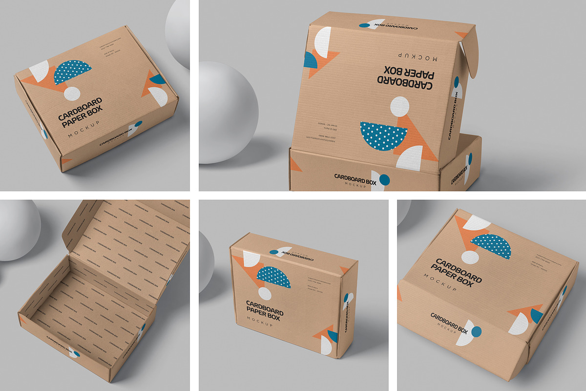Small Rectangle Mailing Box Mockups, a Packaging Mockup by DesignNeutrons