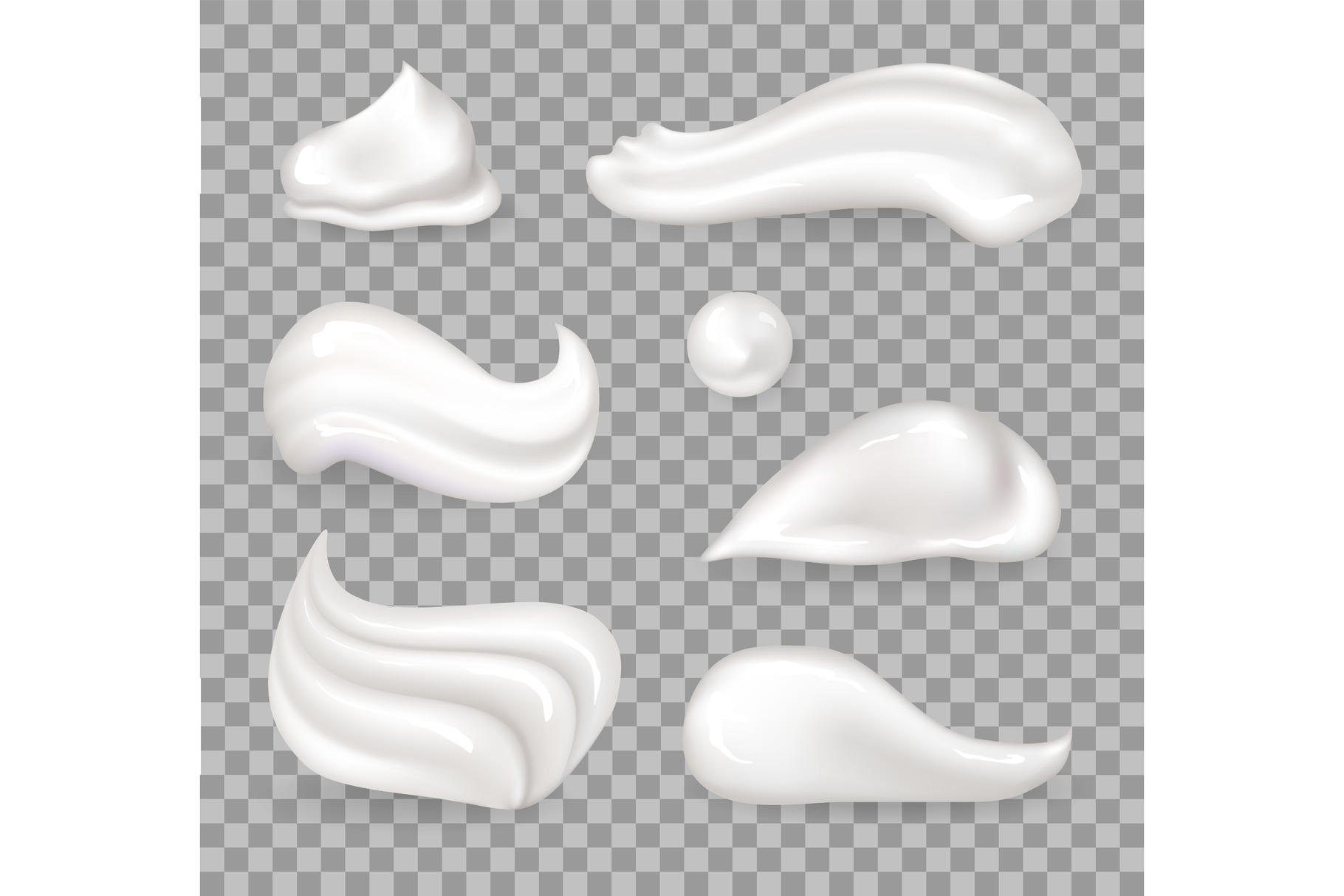 Fresh Whipped Cream Collection Vector Illustration, a Food Illustration ...