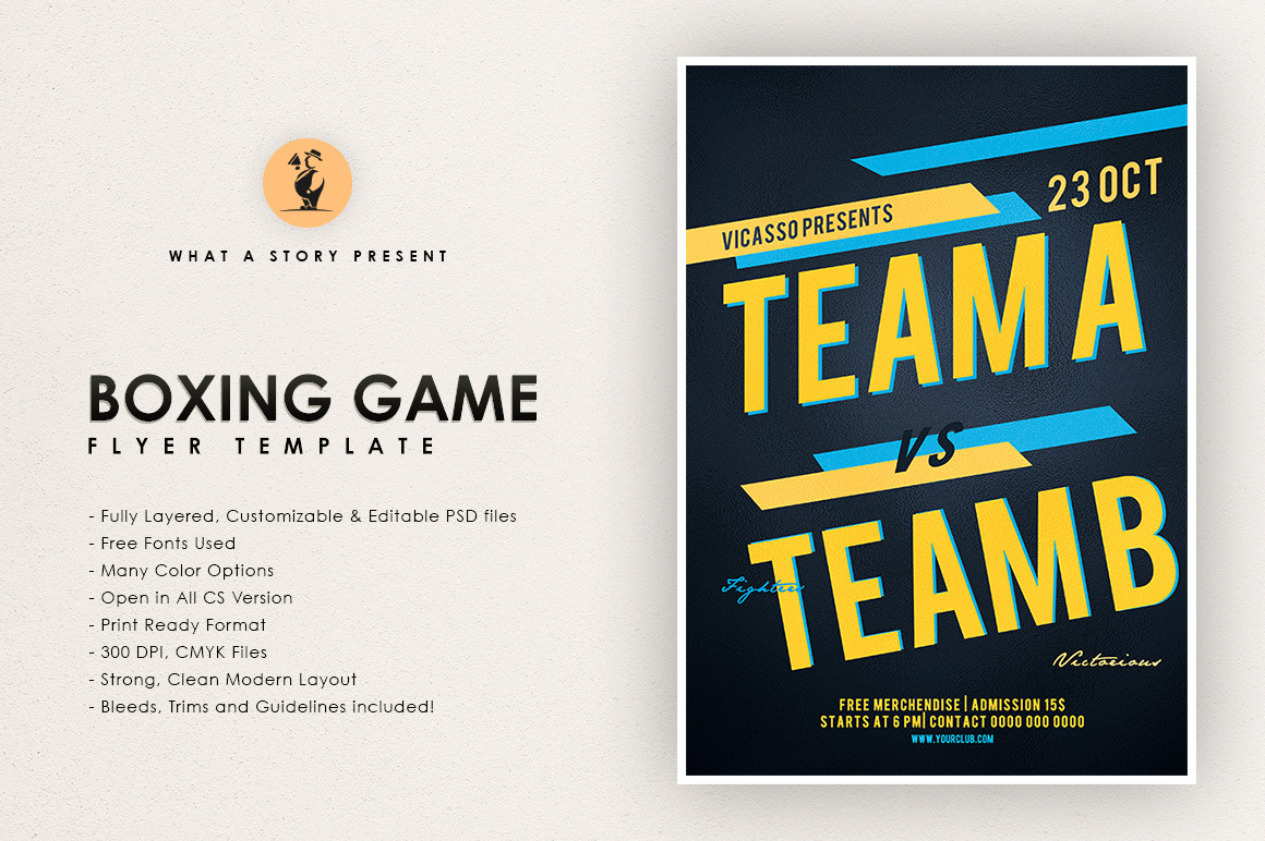Boxing Game, a Flyer Template by What a Story