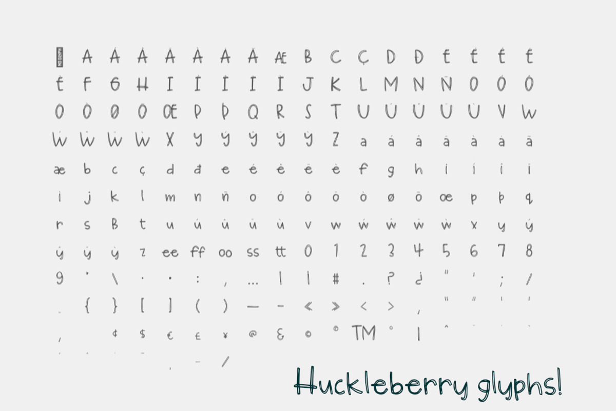 Huckleberry Hand-lettered Font, a Handwritten Font by Groovy Fonts by Mindy