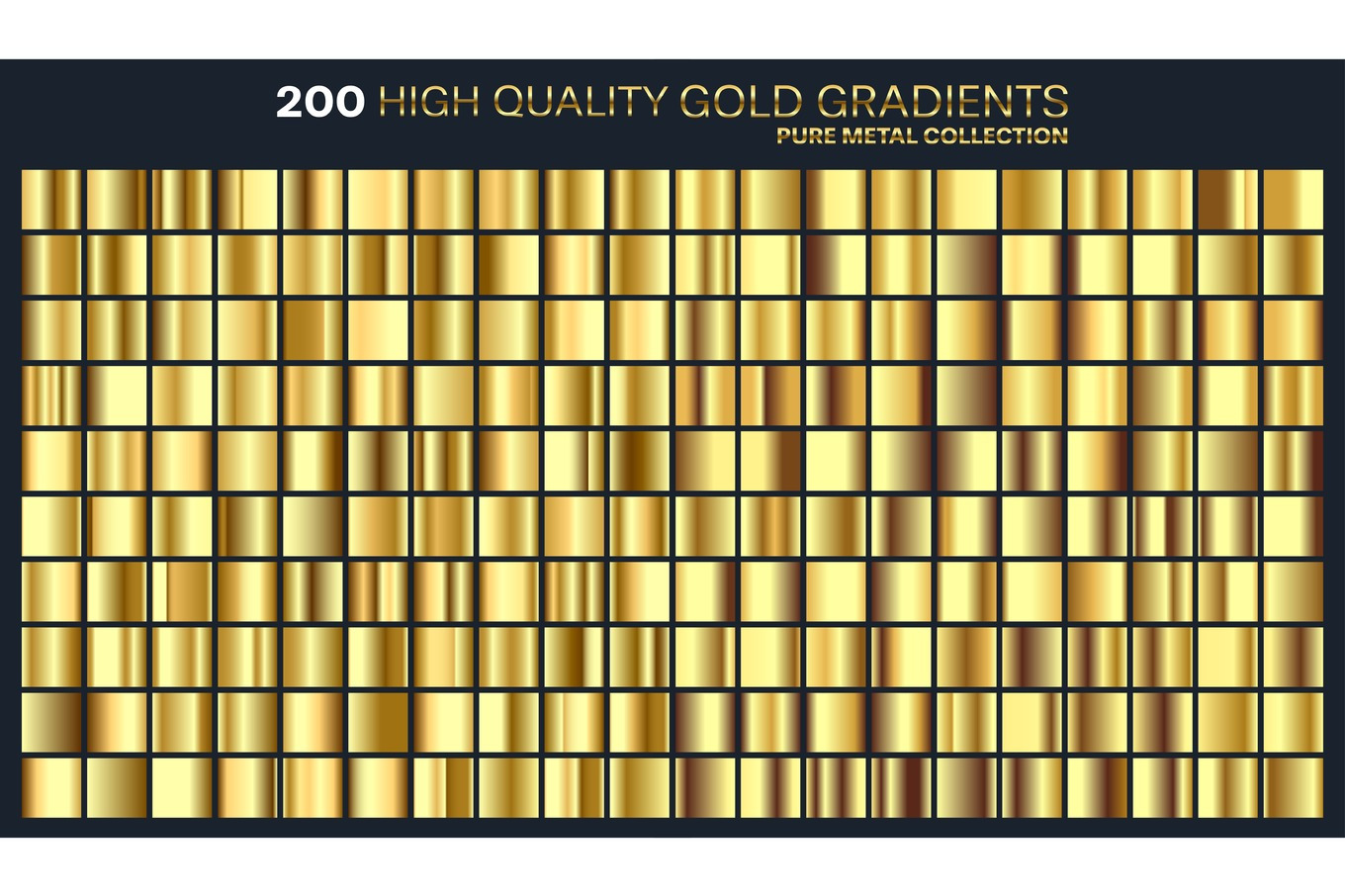 Gold,golden gradient,pattern,template.Set of colors for design ...