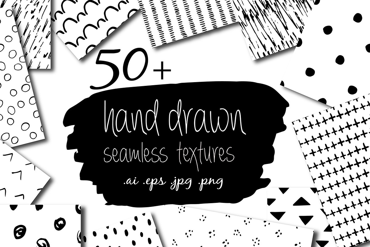 50+ handdrawn seamless texture, a Pattern Graphic by Cozy pattern shop