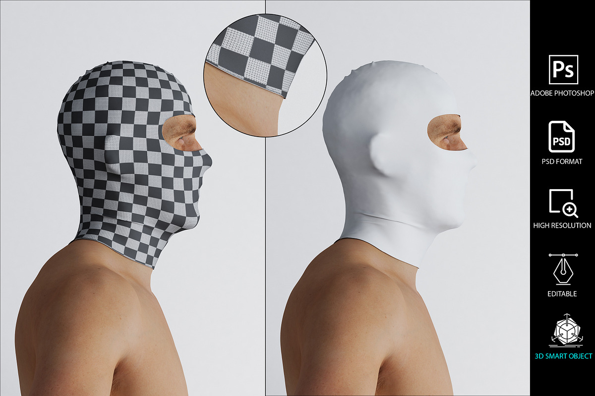 Balaclava Mask Mockup, a Hat Mockup by GraphicVil