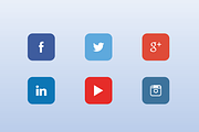 6 vector social icons, an Icon by DeepDesign