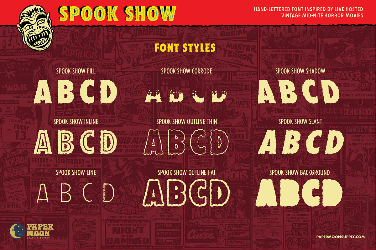 Spook Show Poster Font & Art Bundle, a Font by Paper Moon Graphic Supply