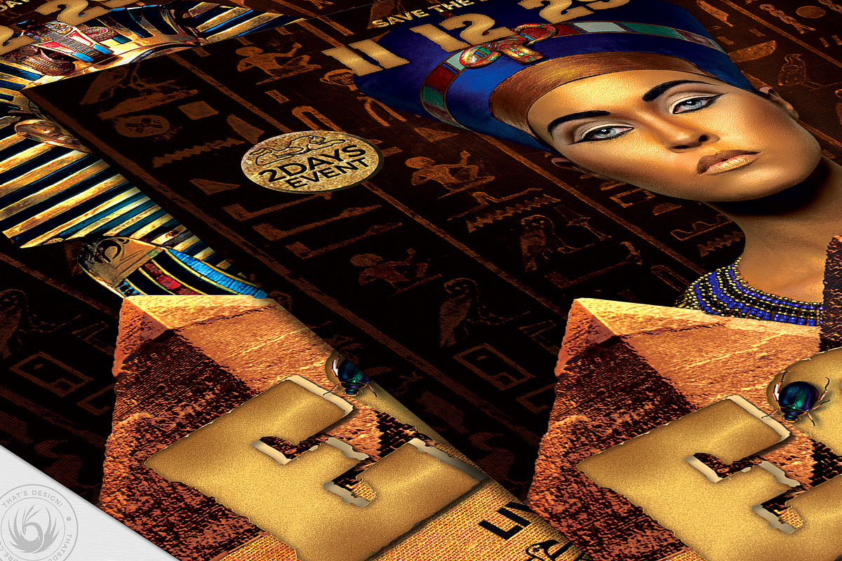 Ancient Egypt Event Flyer Template, a Flyer Template by ThatsDesign Art