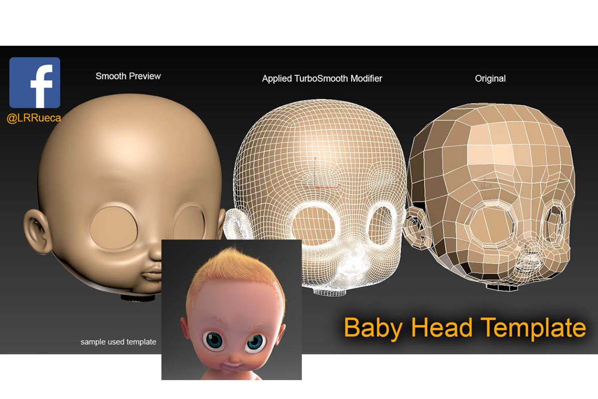 Low Poly Head Templates Pack, a Characters & Person 3D Model by LomellRueca