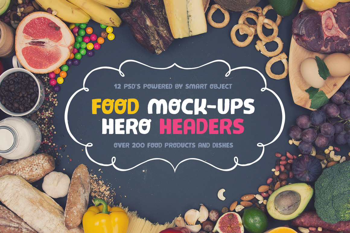 Food Hero Headers Mock-up Set #1, a Mockup by UI.Fest