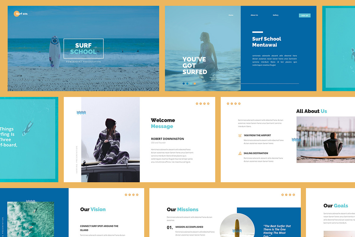 Surfing Powerpoint Presentation, a Presentation Template by Giant Design