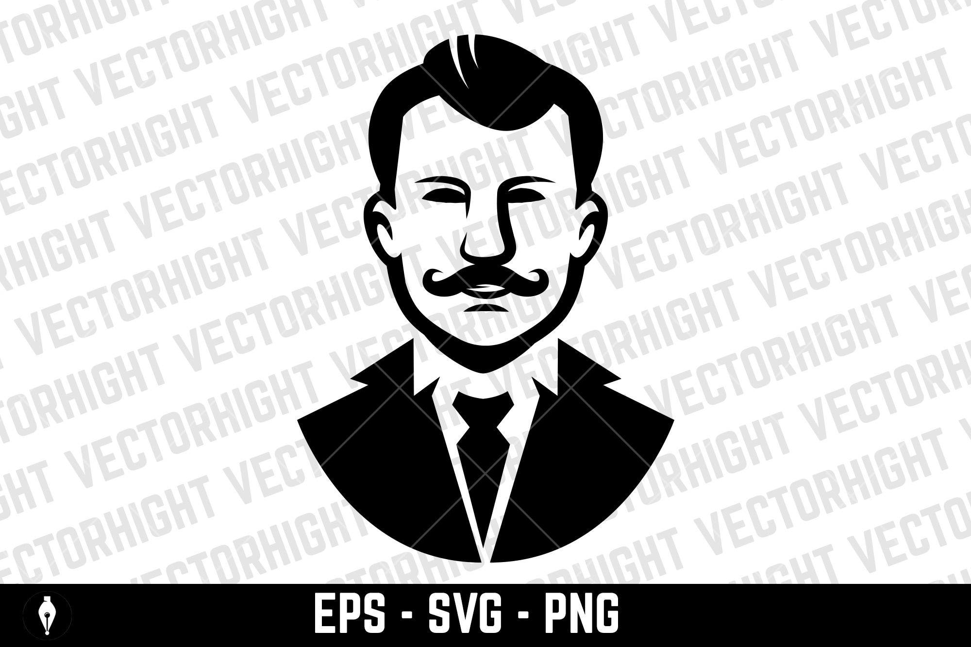 Engraving style gentleman svg, a Person Illustration by Vectorhight