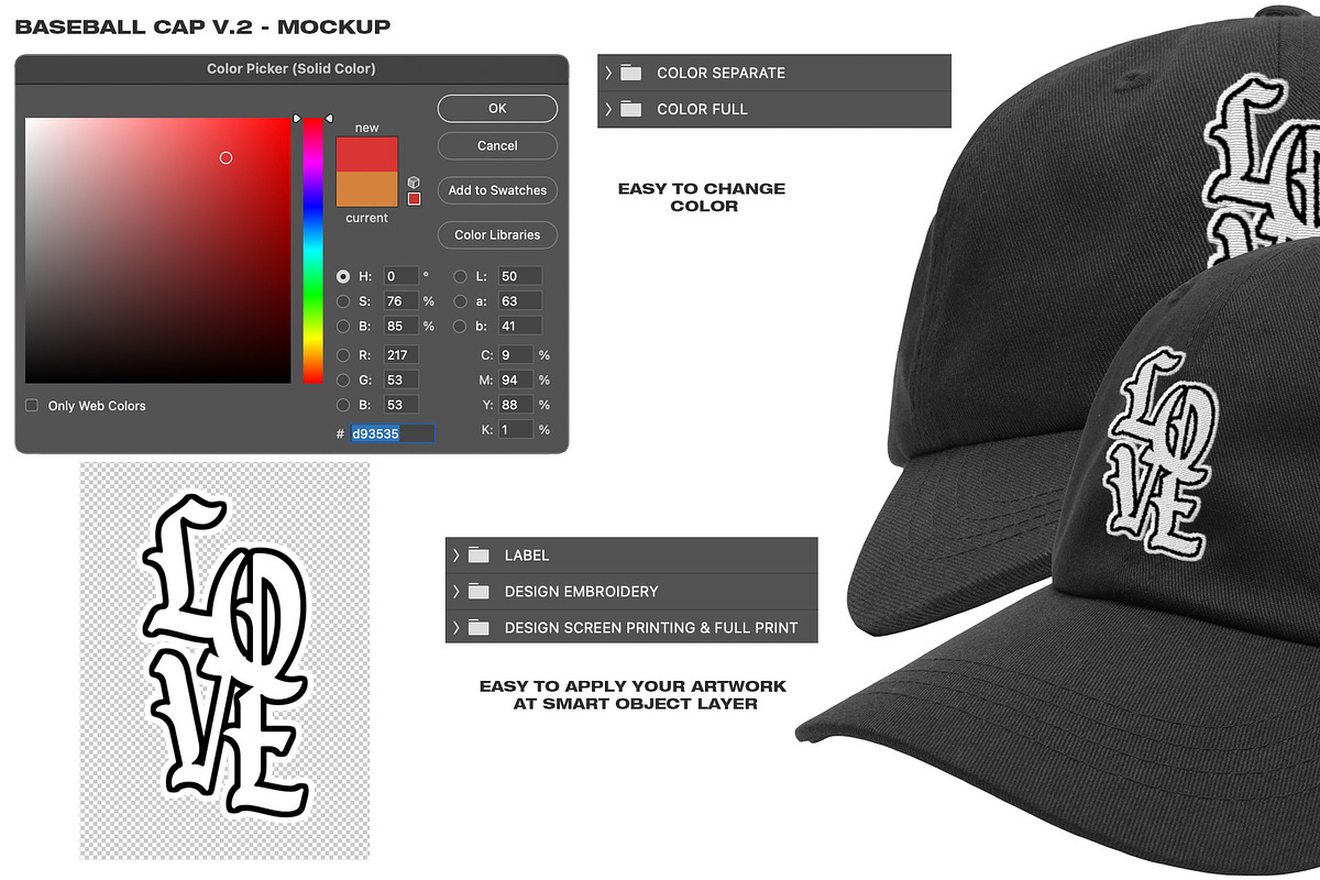 Baseball Cap V.2 - Mockup, a Hat Mockup by DaldSgh