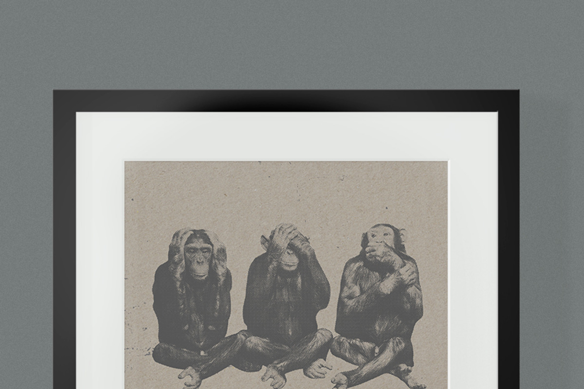 Wise Monkeys Vector Illustration, a Texture Illustration by Offset ...