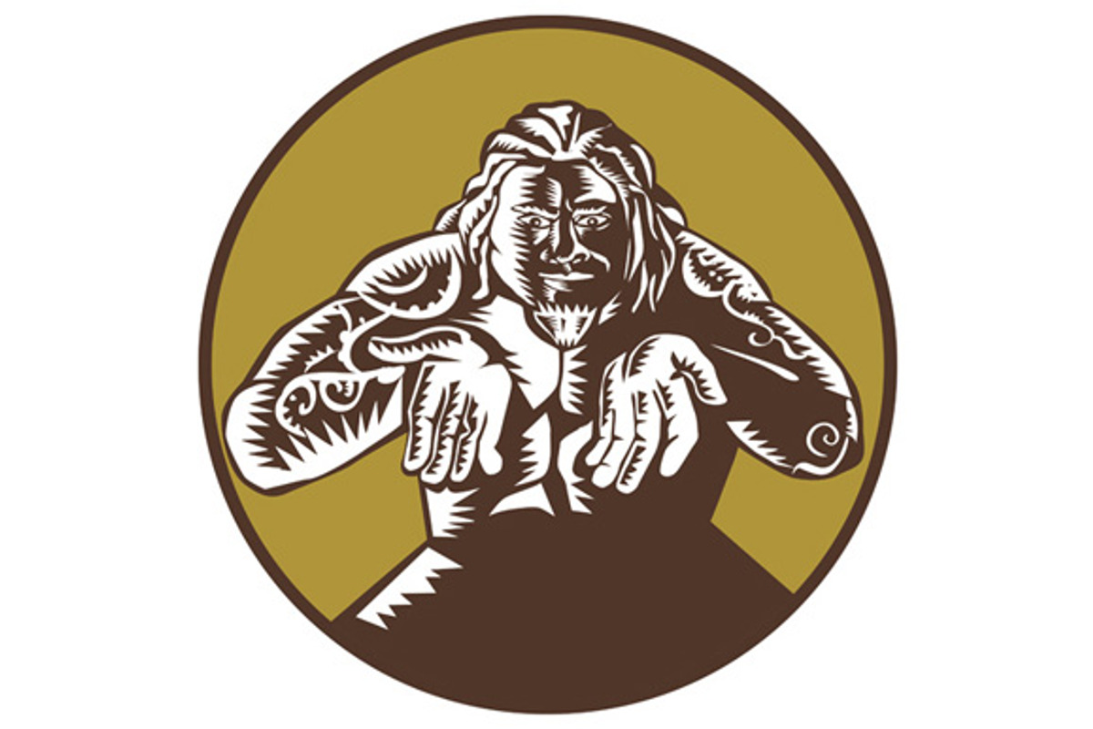 Samoan God Tagaloa Arms Out Circle, an Illustration by patrimonio ...