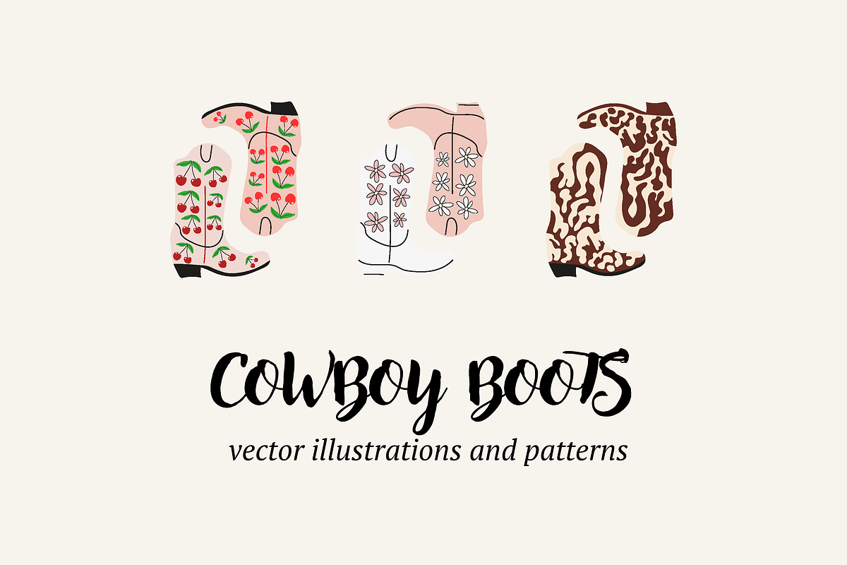 Cowboy boots, a Pattern Graphic by AnnaEshka