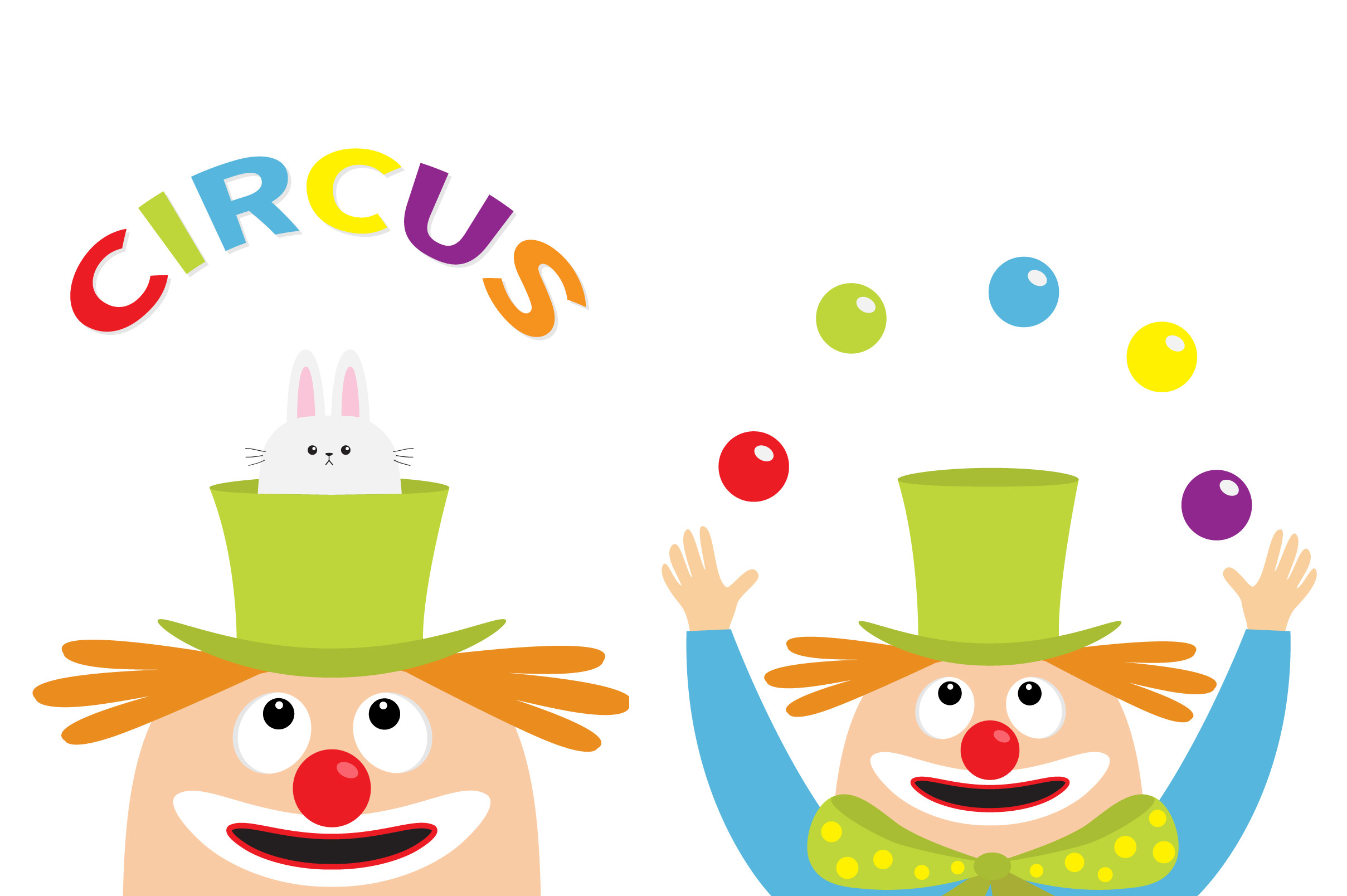 Clown juggler. Rabbit magician hat., an Animal Illustration by ...