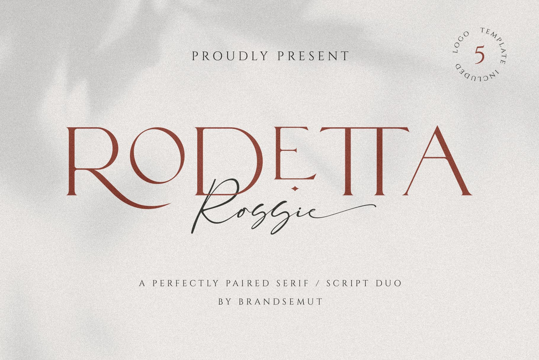 Rodetta Rossie Font Duo + Logos, a Serif Font by BrandSemut