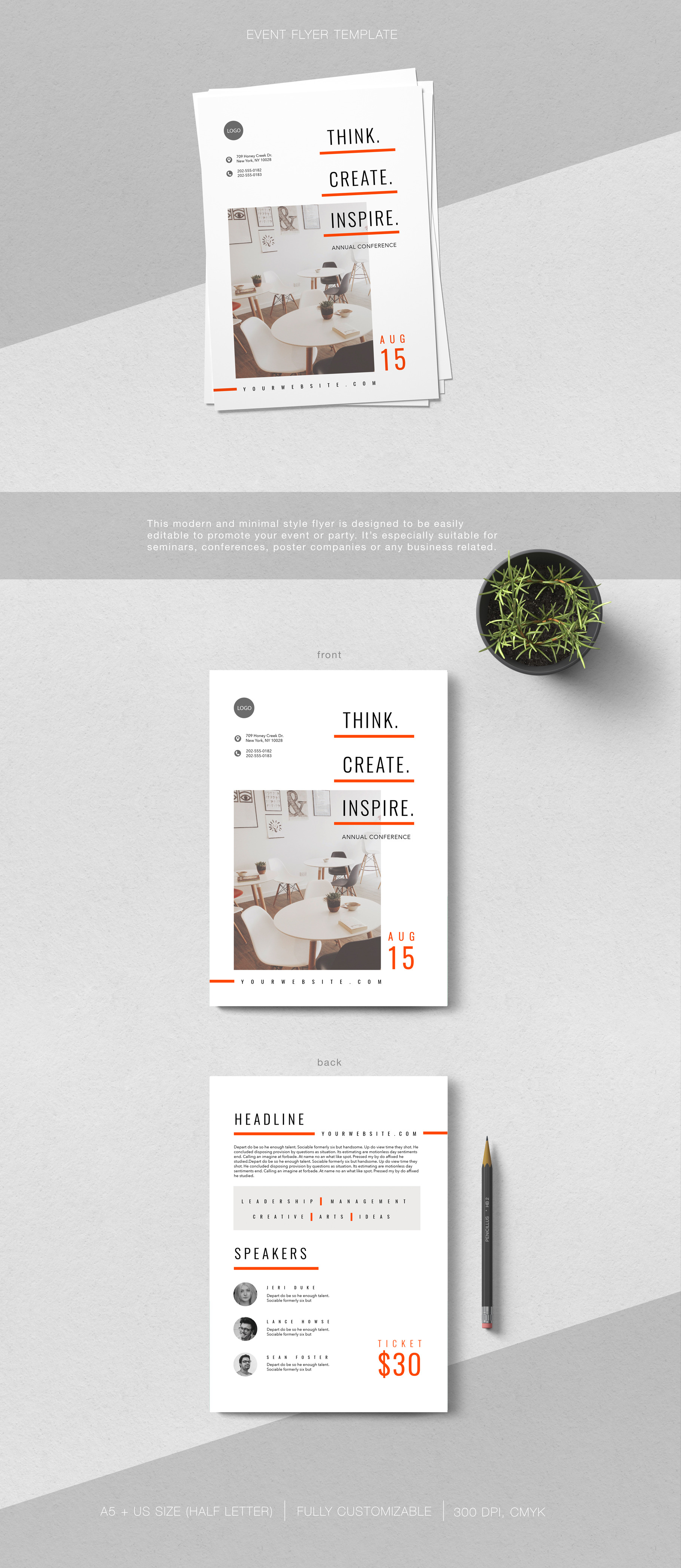 Event flyer double sided, a Flyer Template by Marie T