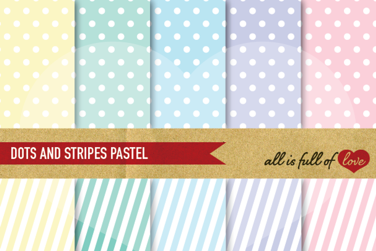Pastel Background Dots Stripes Paper, a Pattern Graphic by All is full ...