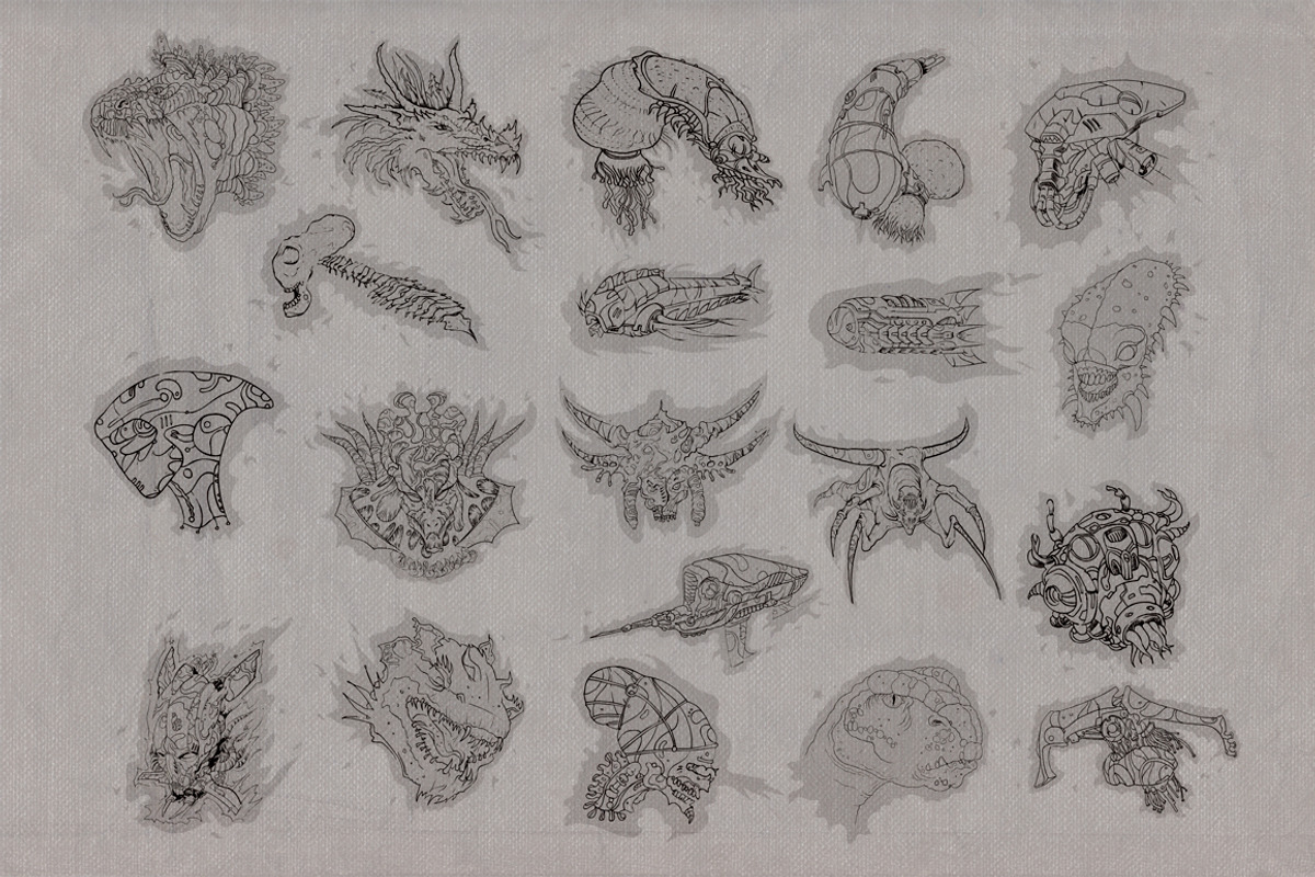 Silhouette shapes - Scary Monsters, an Illustration by JumboDesign