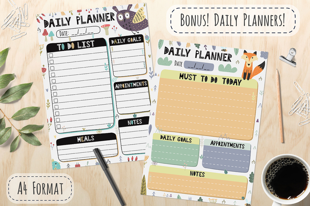 2020 Forest Calendar Template, a Stationery Template by Gulnara Sabirova