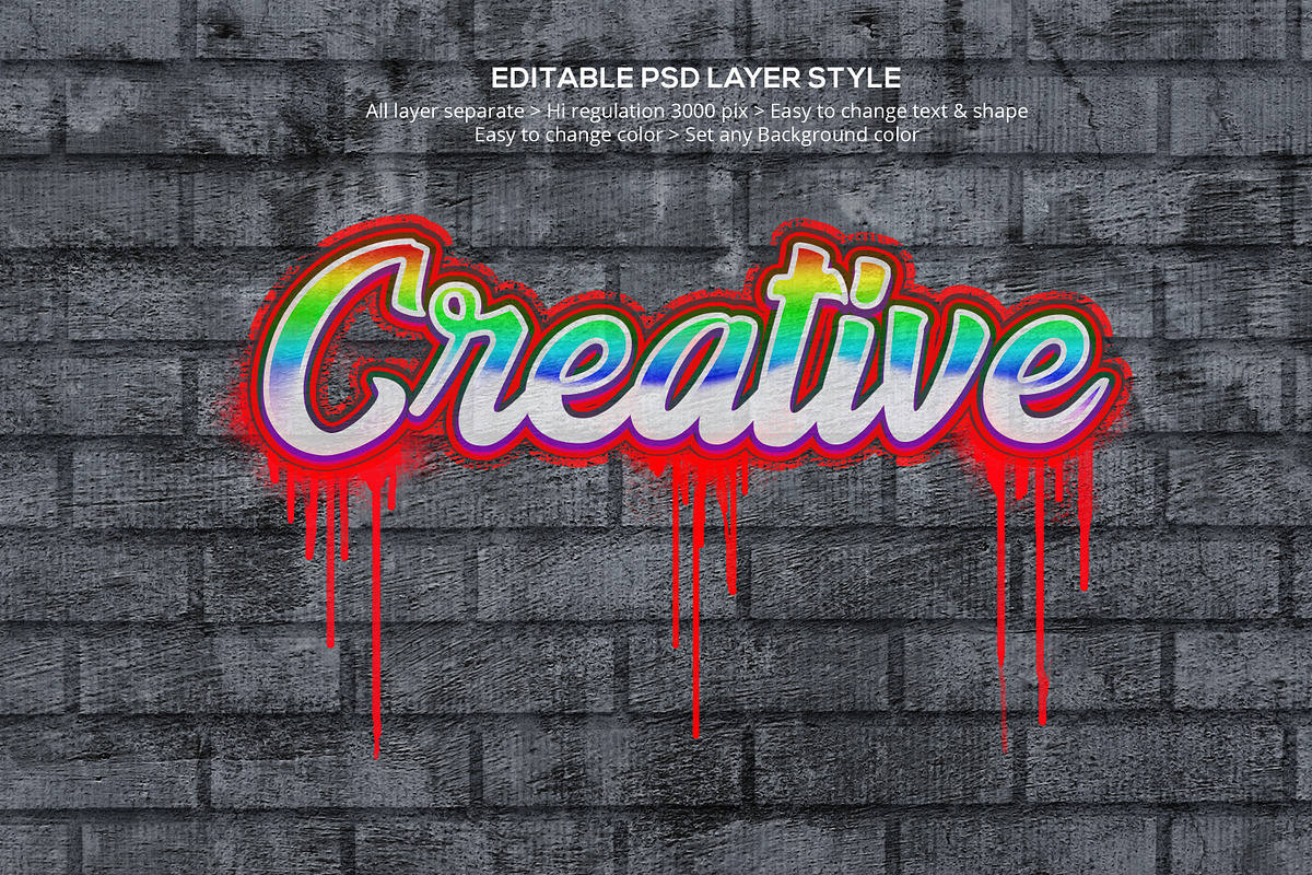 Photoshop Graffiti Text Effect, a Layer Style Add-On by MRI STUDIO