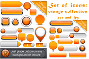 Set of orange icons templates, an Icon by Vjom