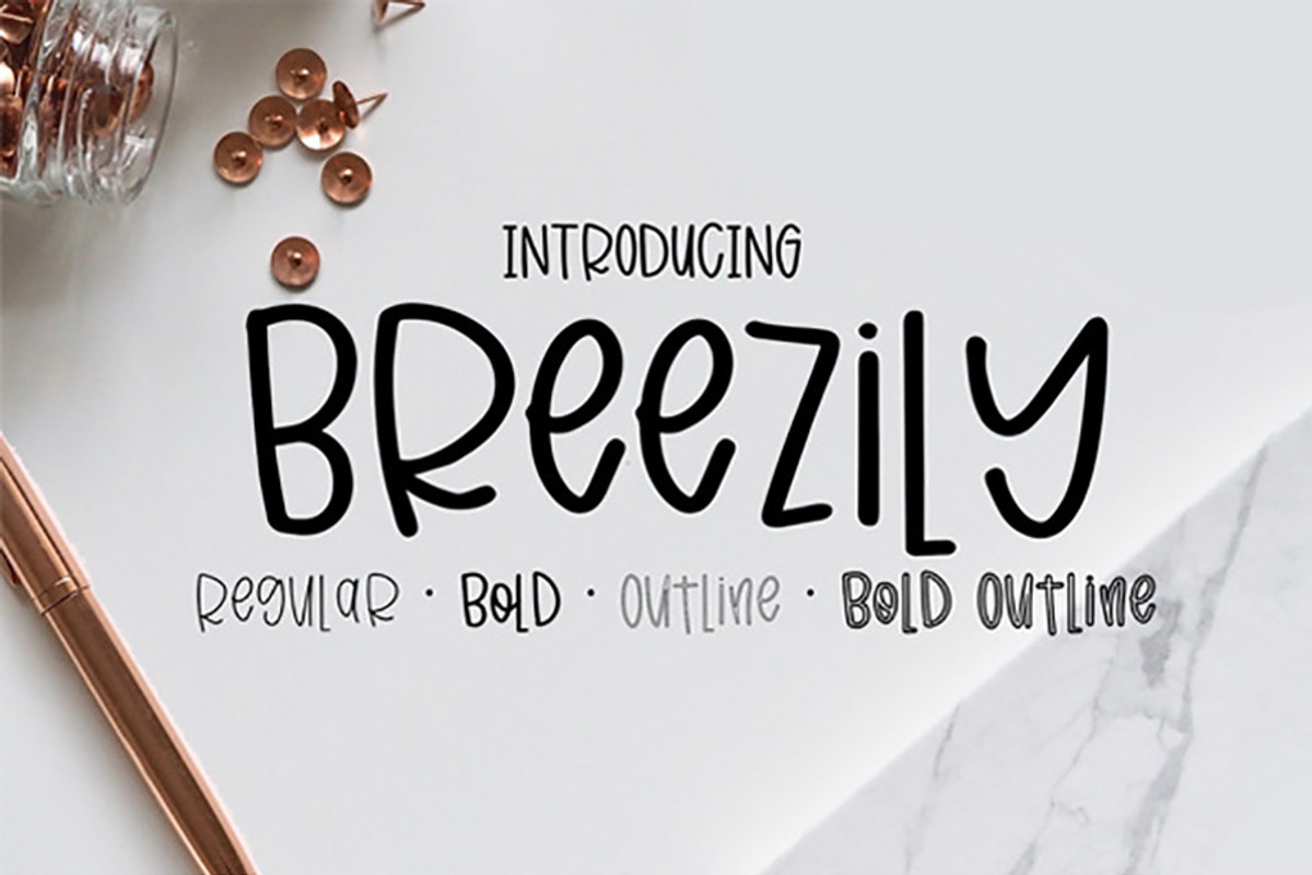 Breezily, a Sans Serif Font by Affinity Grove