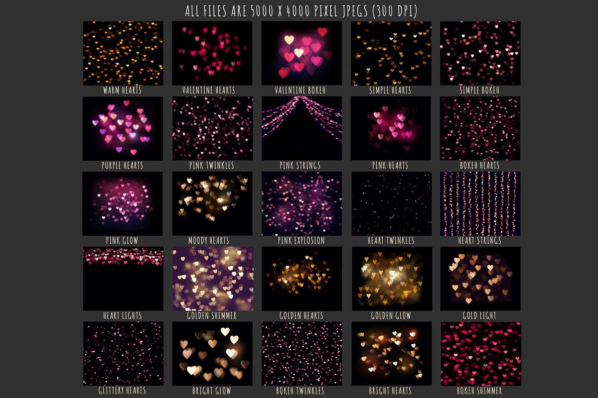 Heart Bokeh Overlays, an Object Graphic by Paper Farms