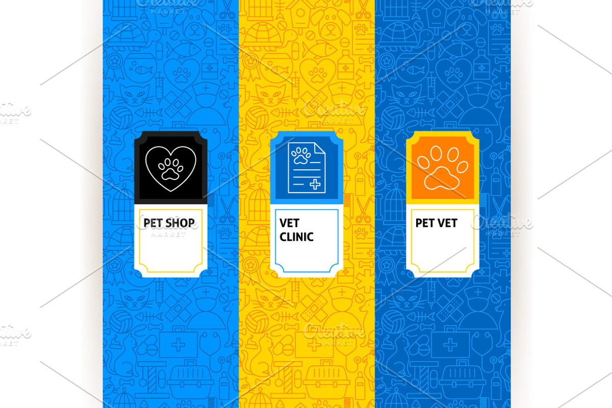 Pet Vet Line Seamless Patterns, a Pattern Graphic by Anna_leni