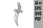 illustration of dagger in engraving, an Object Graphic by Vectorhight