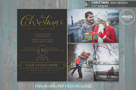 Christmas Mini Session Template | Flyer Templates ~ Creative Market