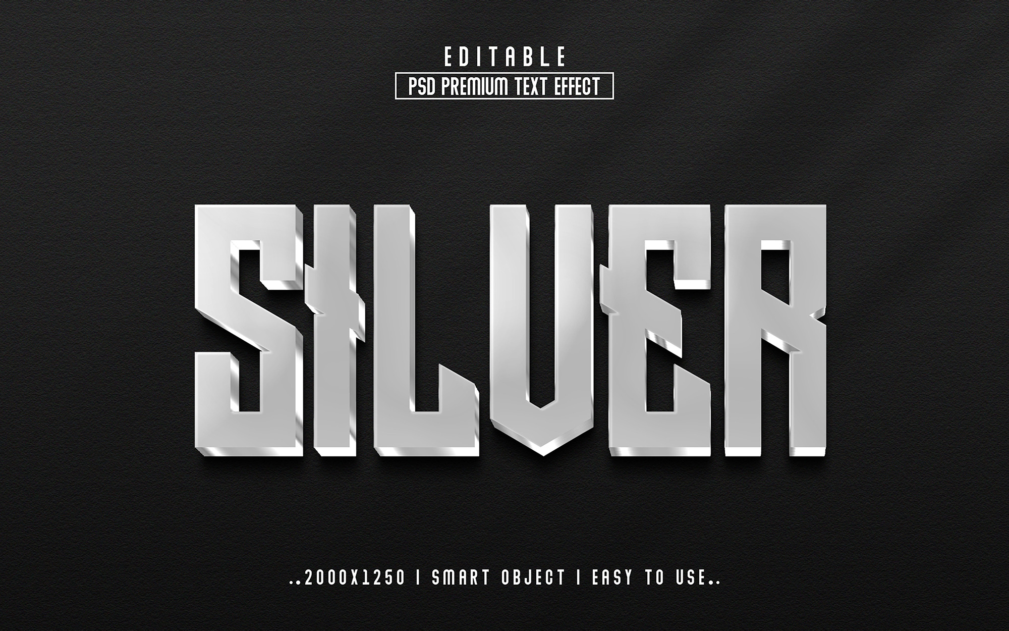 Silver 3D Editable psd Text Effect, an Action Add-On by Md Jahidul99 ...