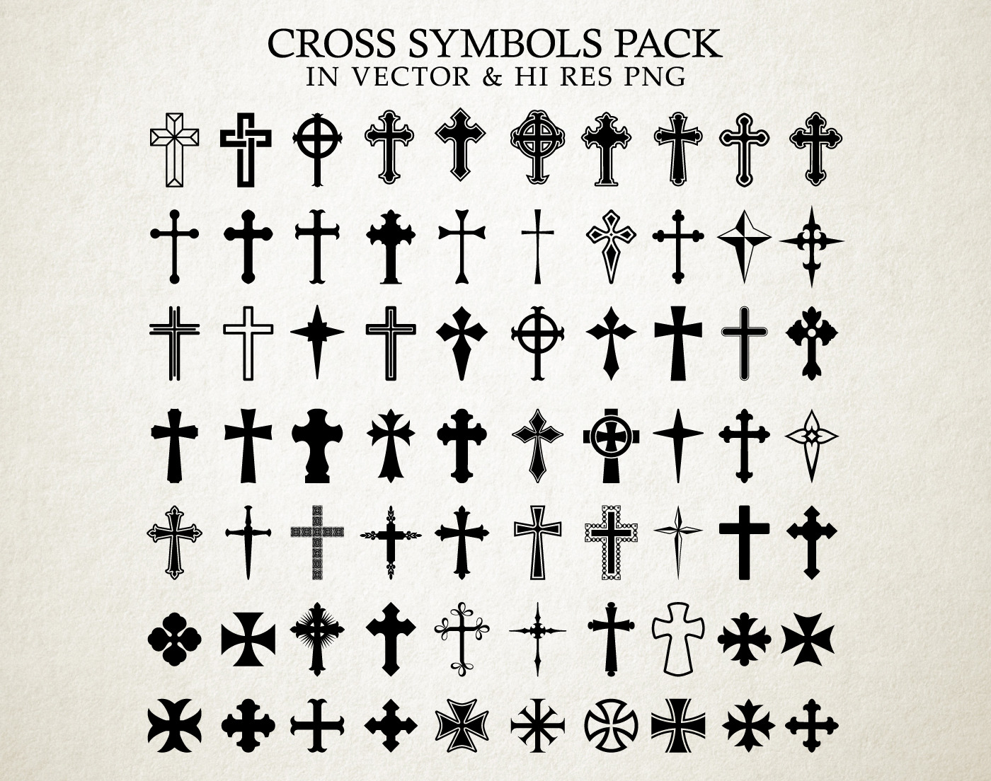 Cross Symbols Vector Pack, a Decorative Illustration by Seaquint