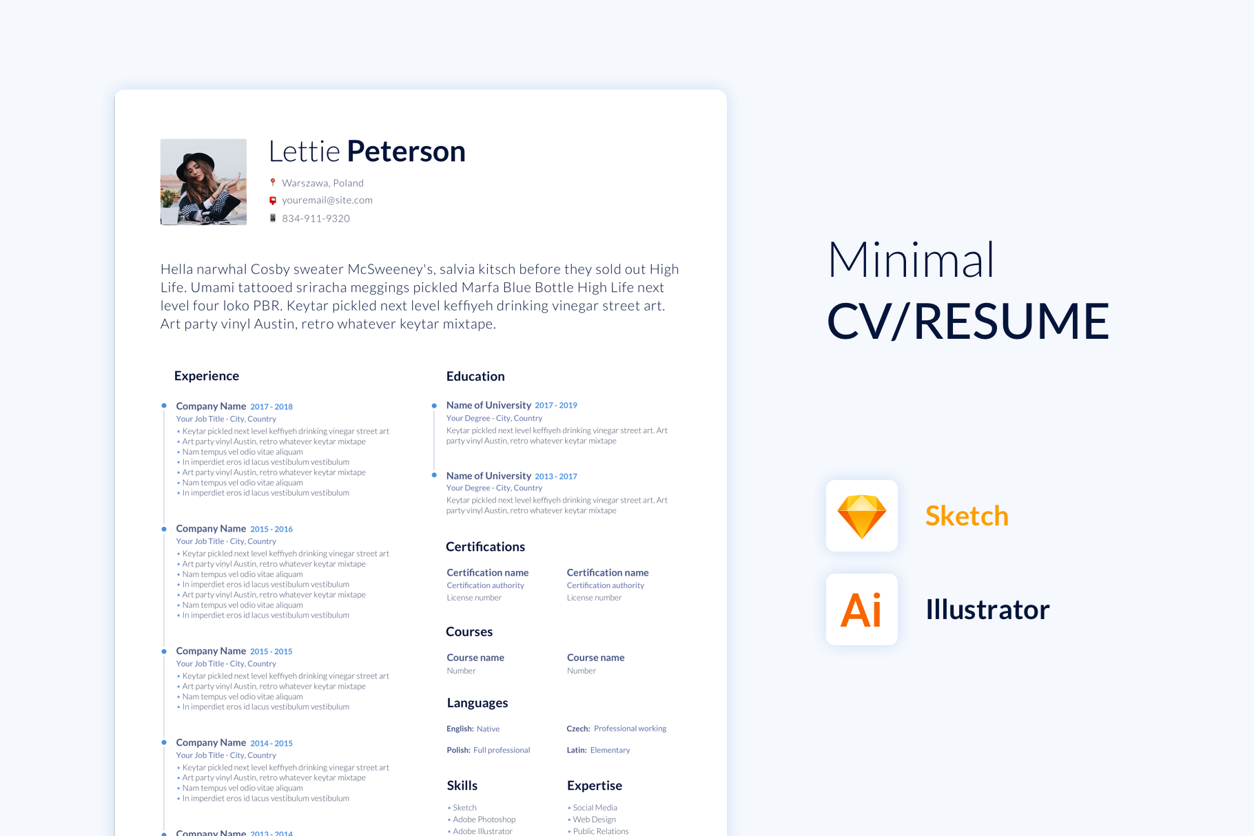 Minimal CV/RESUME, a Resume Template by vsobipan