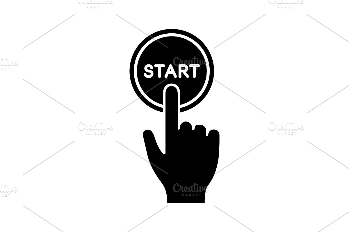 Start button click glyph icon, an Icon by IMG visuals icons
