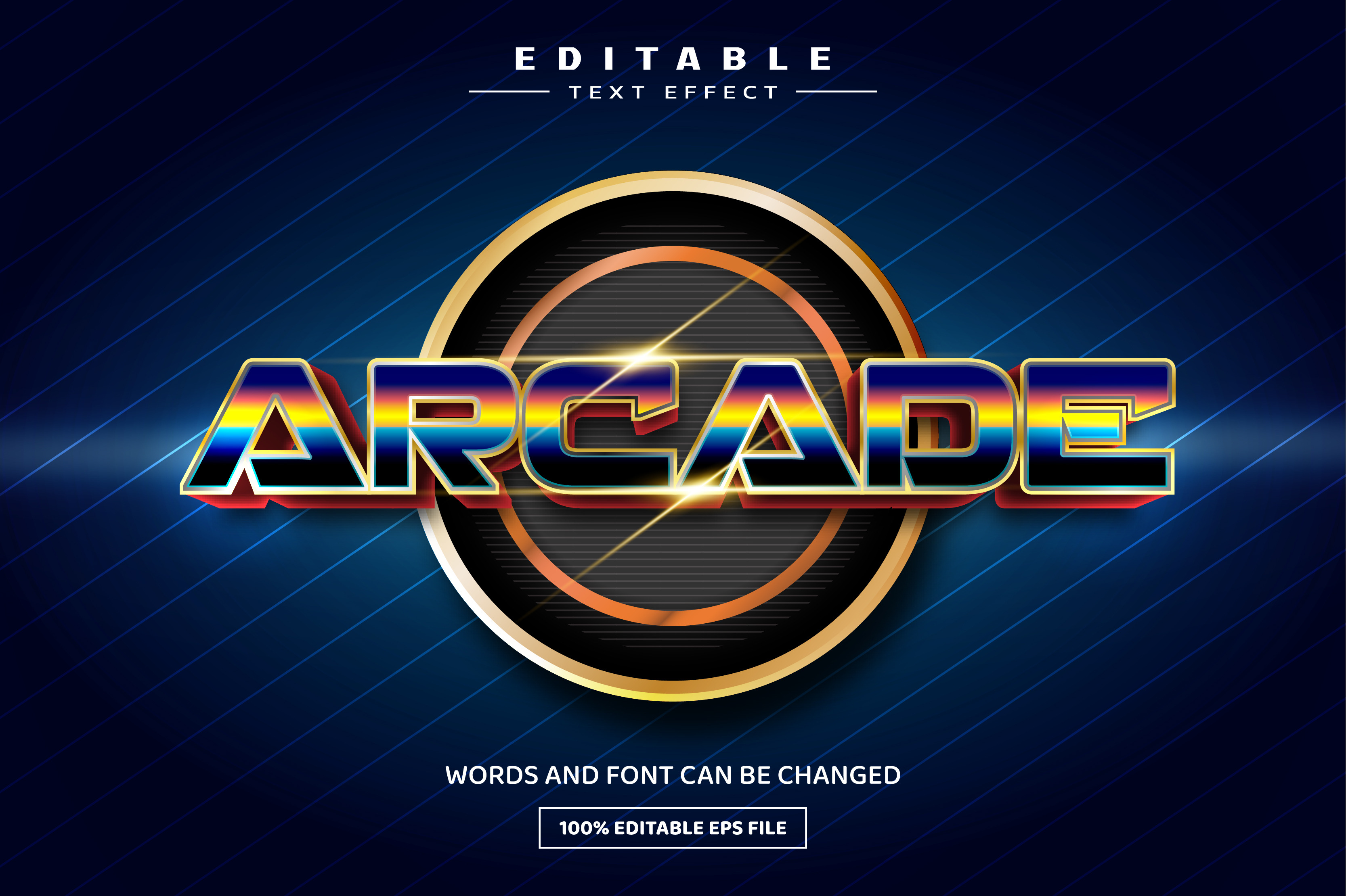 Arcade 3D editable text effect