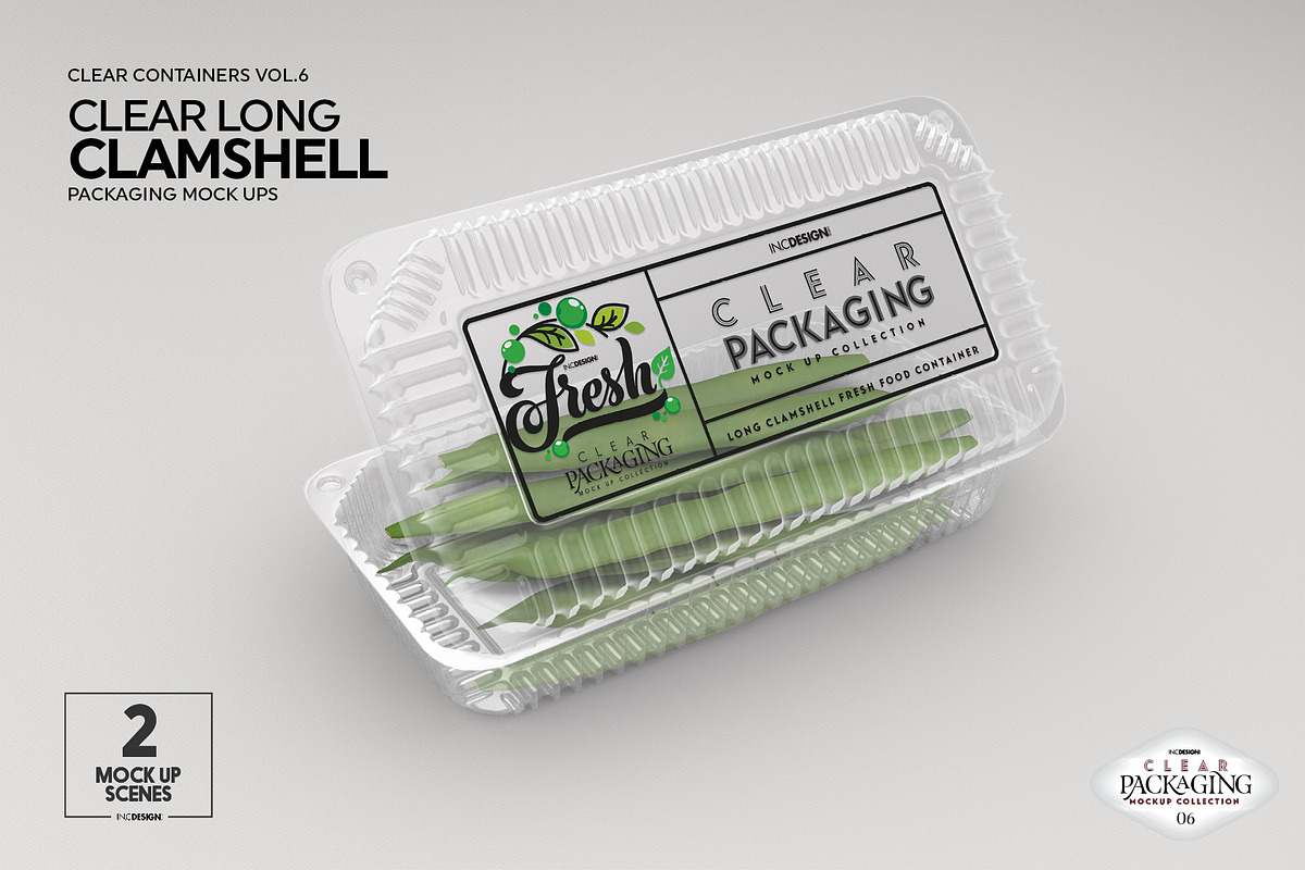 Long Clamshell Packaging Mockup, a Packaging Mockup by INCDesign