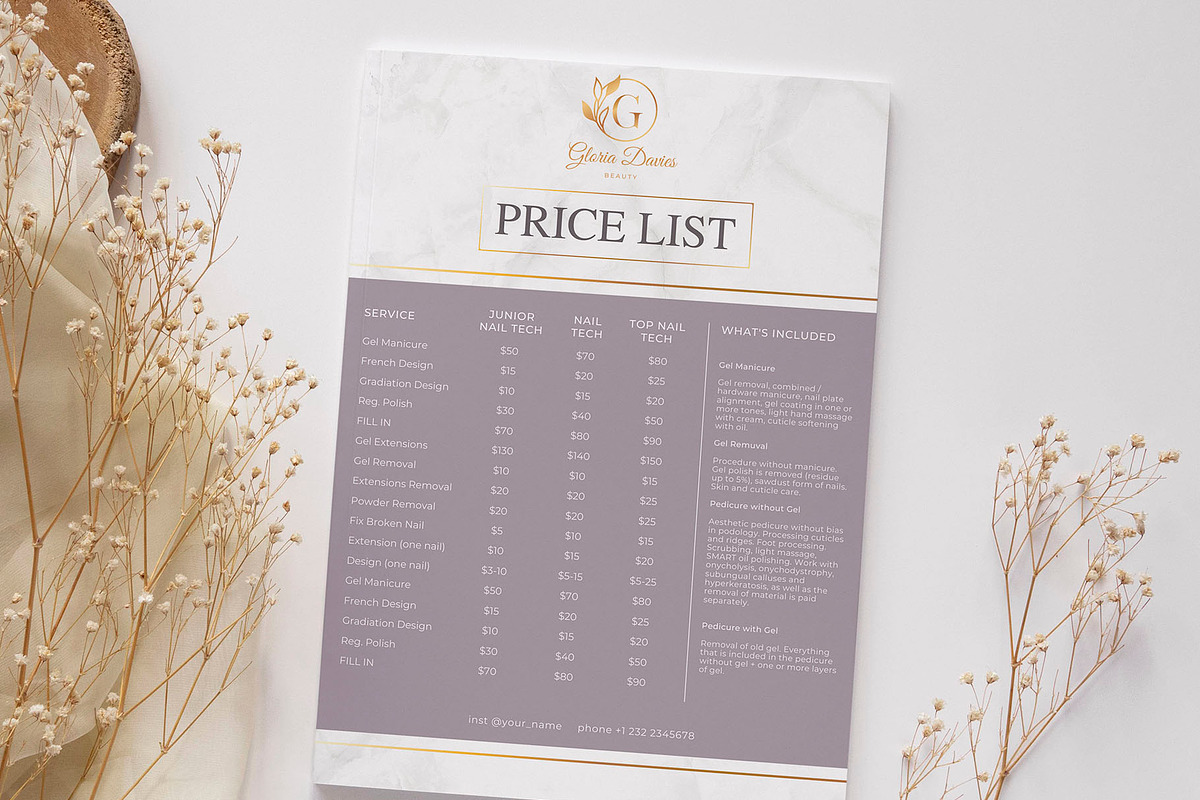 Price list PRO PACK Guide, a Social Media Template by anastasi ...