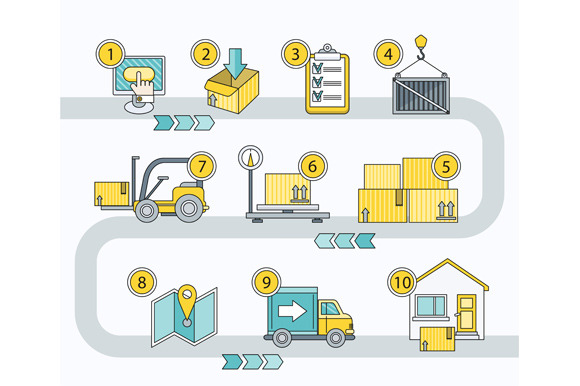 Transport Logistics Parcel Delivery, an Object Graphic by robuart
