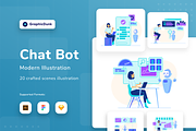 Chatbot AI Illustration Pack, a Templates & Theme by Graphicdunk