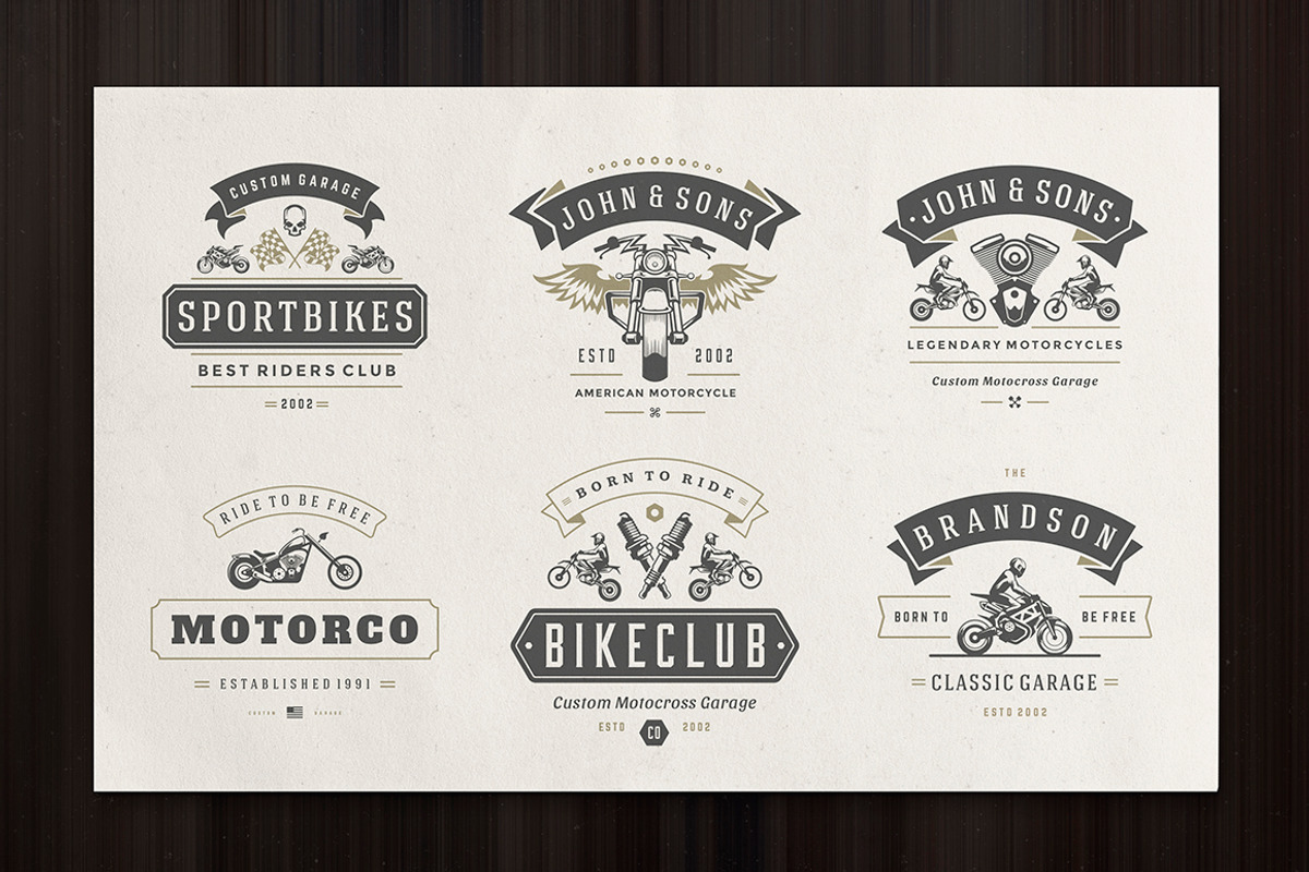 50 Motorcycles Logos and Badges, a Branding & Logo Template by Vasya ...