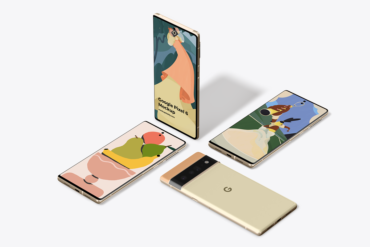 Google Pixel 6 Mockup, an Android Mockup by Mockupdaddy