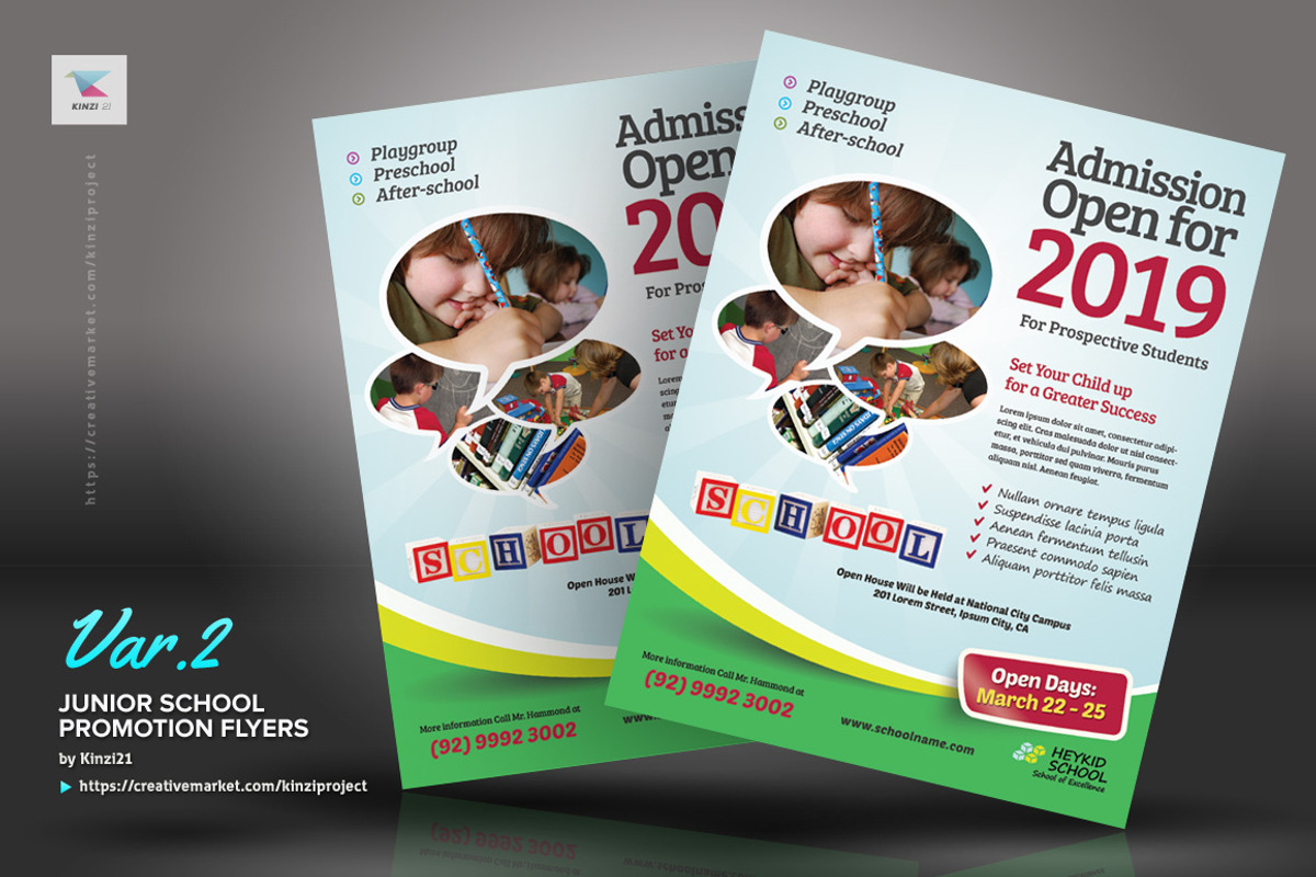 Junior School Promotion Flyers, a Flyer Template by kinzi21