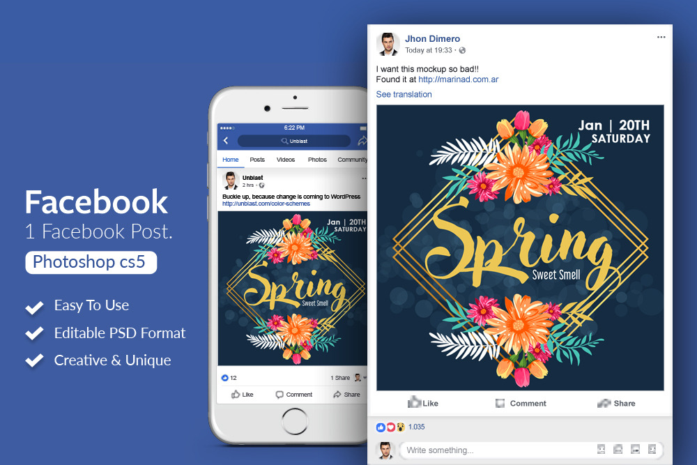 Spring Season Facebook Post Banner, a Templates & Theme by Business Flyers
